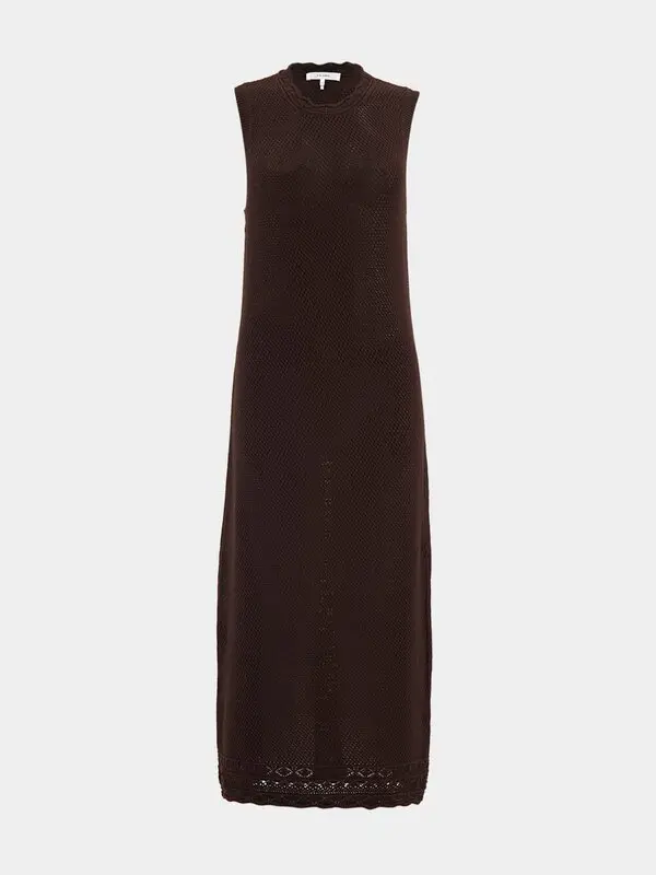 FRAME Sleeveless Knitted Maxi Dress - Brown
