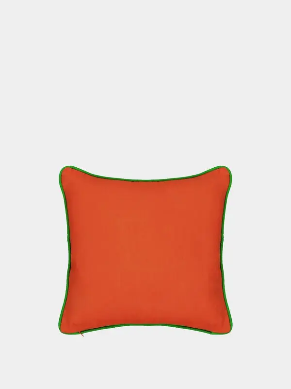 LES-OTTOMANS Tropical Lemons Cushion - Orange