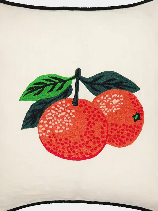 LES-OTTOMANS Tropical Oranges Cushion - Multicolour