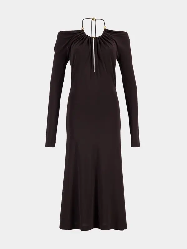 FERRAGAMO Long Crepe Dress