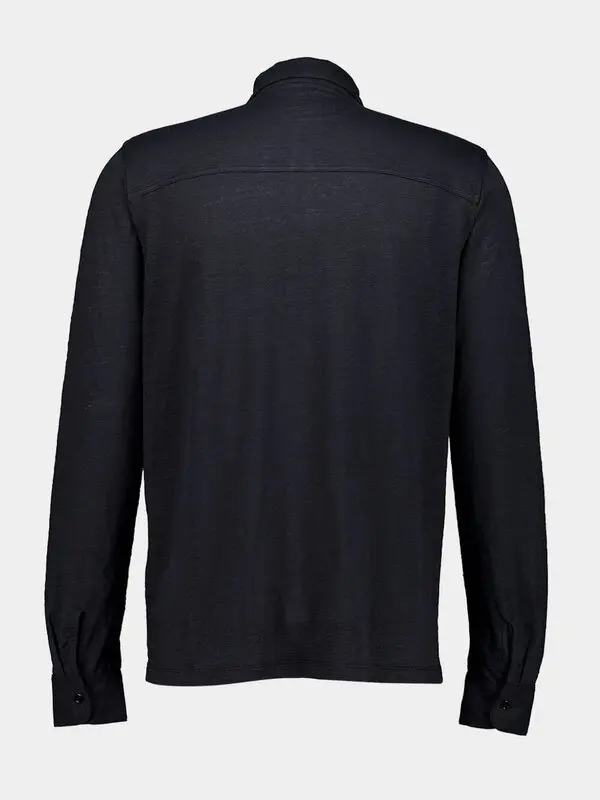 Majestic Filatures Linen Long-sleeved Shirt - Black