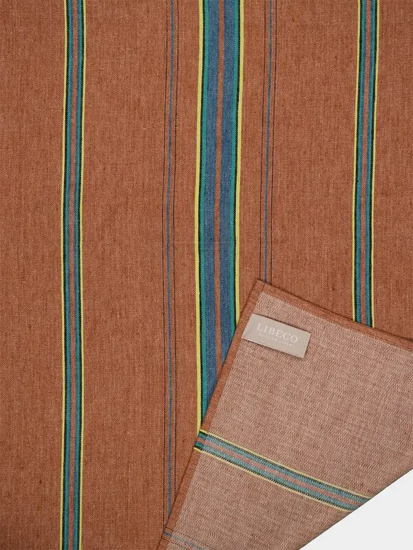 Libeco Ontario Stripe Guest Towel - Orange