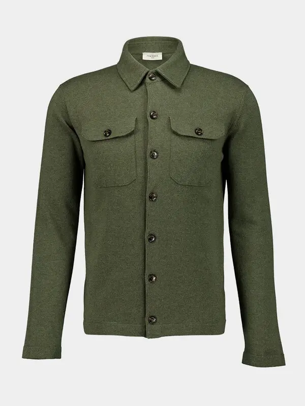 PIACENZA CASHMERE 1733 Army Cashmere Shirt Jacket - Green
