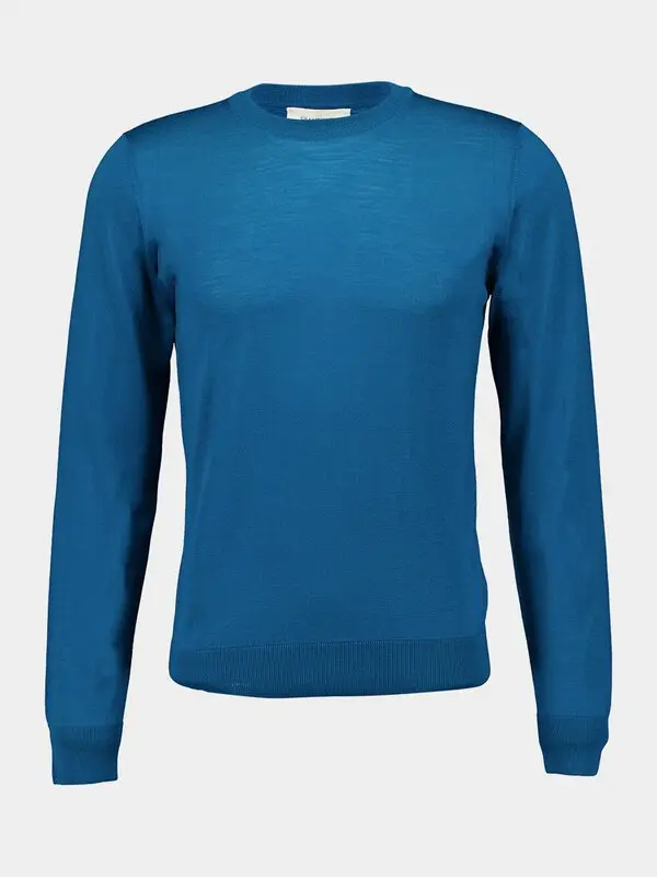 PIACENZA CASHMERE 1733 Lightweight Merino Wool Crewneck - Blue