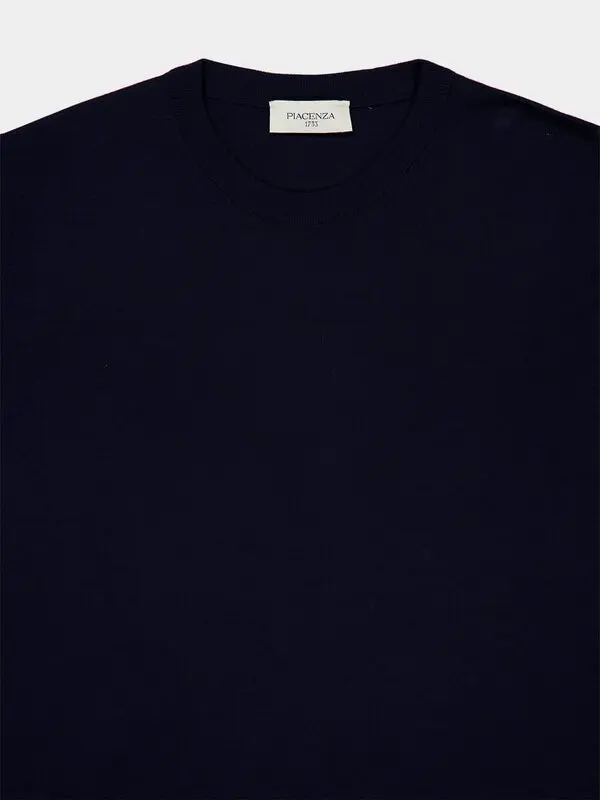 PIACENZA CASHMERE 1733 Lightweight Merino Wool Crewneck - Blue