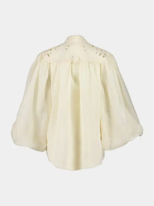 Zimmermann Embroidered Ramie Blouse