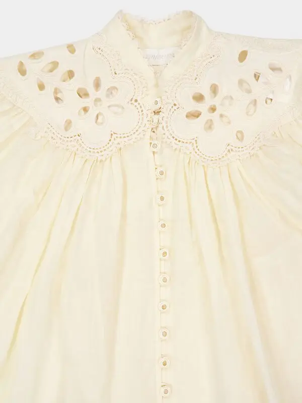 Zimmermann Embroidered Ramie Blouse