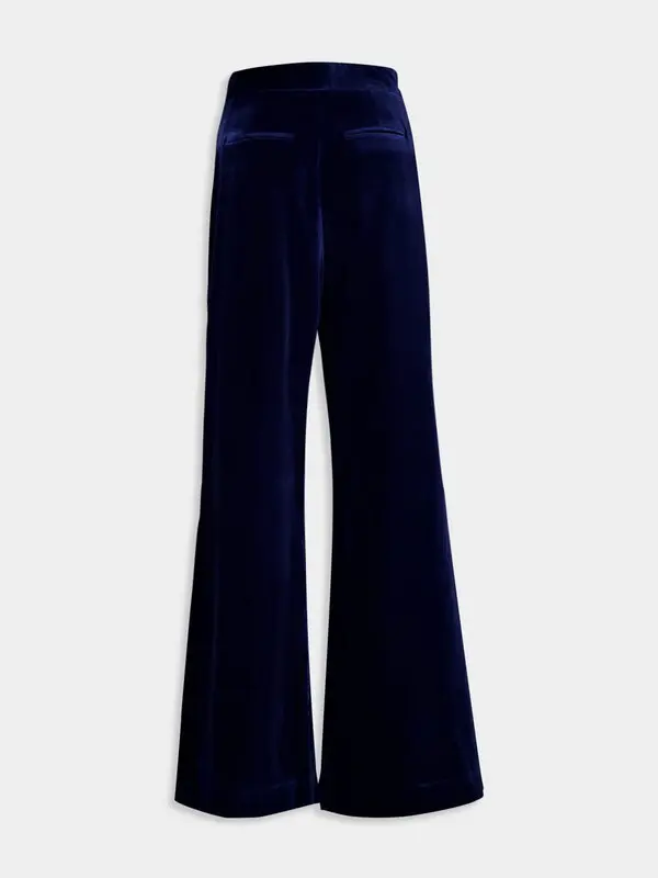 PAULA Sam Poseidon Wide-leg Velvet Trousers