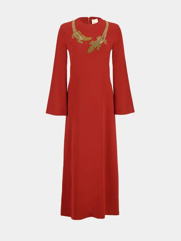 PAULA Enoki Burnt Henna Midi Dress