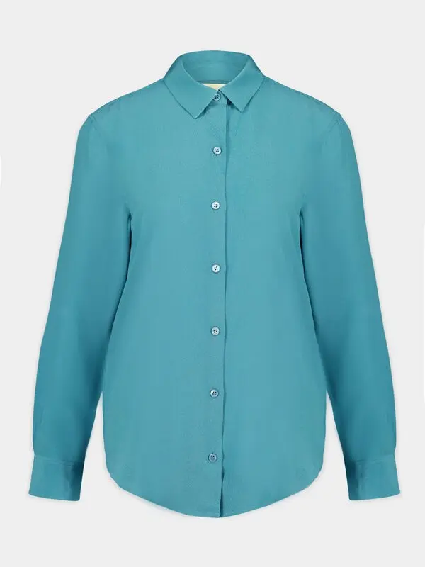 PAULA Brittany Silk Shirt - Blue