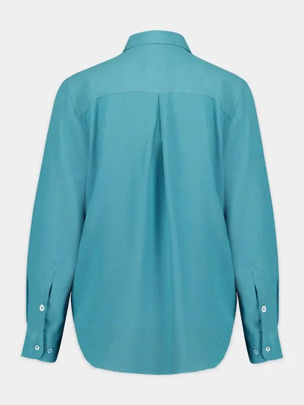 PAULA Brittany Silk Shirt - Blue
