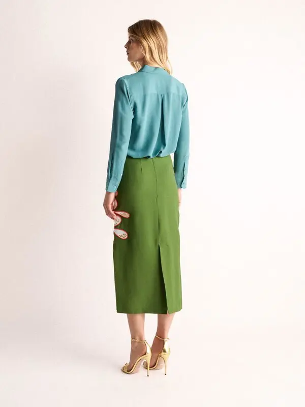 PAULA Brittany Silk Shirt - Blue