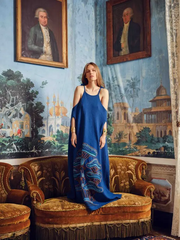 PAULA Aitake Knitted Dress - Blue