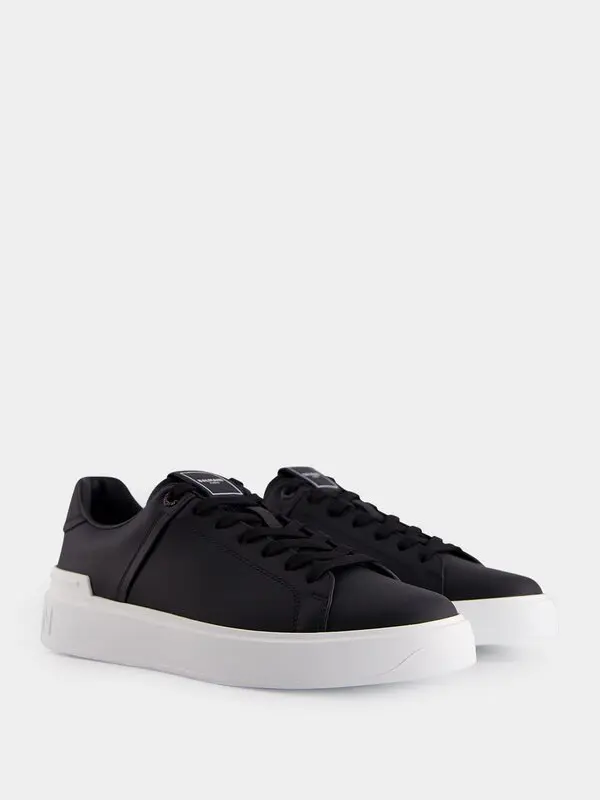 Balmain B-court Leather Sneakers - Black