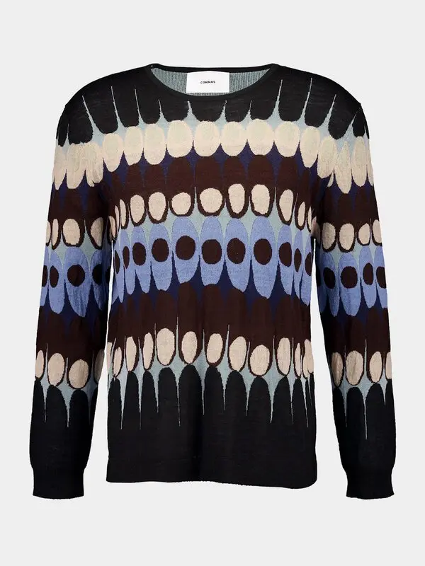 Commas Jacquard Crewneck Sweater - Multicolour