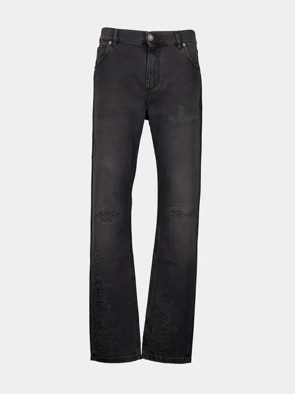 Balmain Washed Effect Denim Jeans
