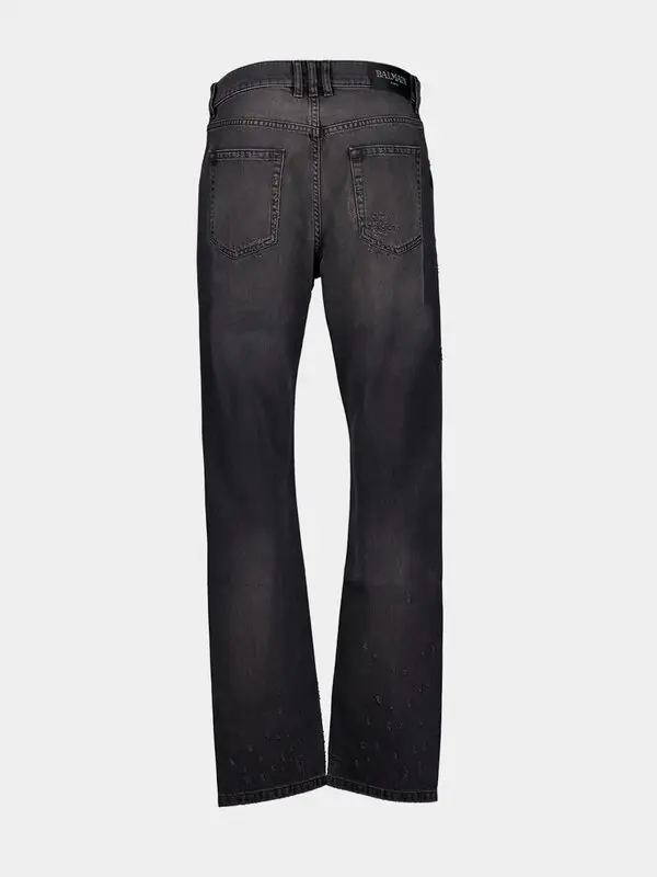 Balmain Washed Effect Denim Jeans