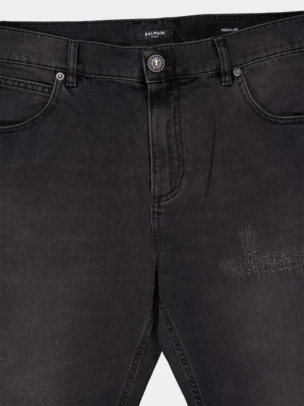 Balmain Washed Effect Denim Jeans