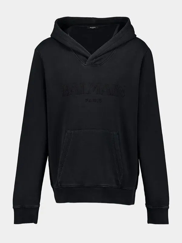 Balmain Embroidered Hoodie - Black