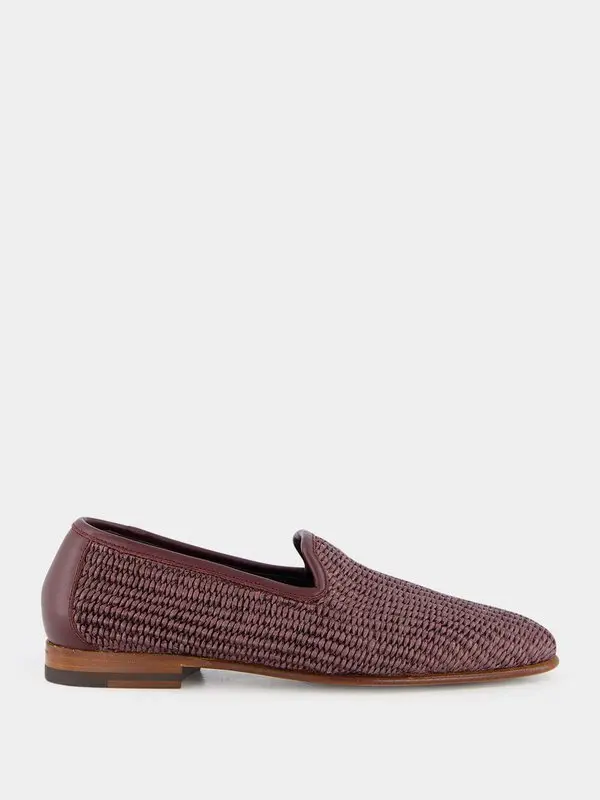 Manolo Blahnik Mario Raffia Loafers - Brown