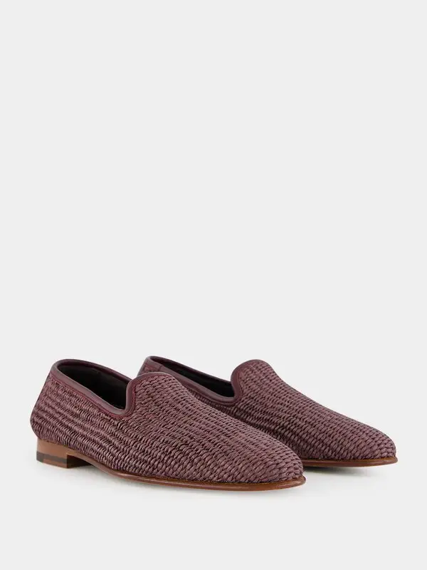 Manolo Blahnik Mario Raffia Loafers - Brown
