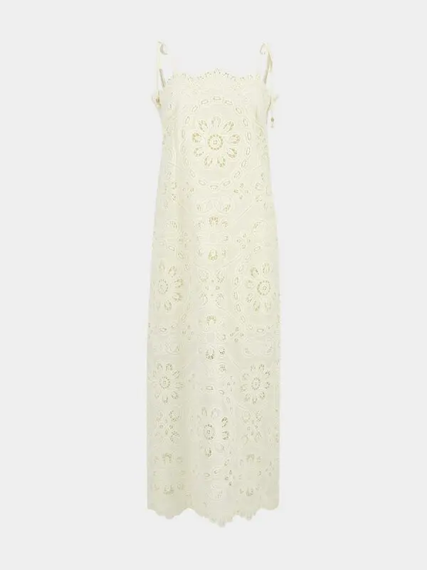 Zimmermann Rhiannon Embroidered Maxi Dress - White