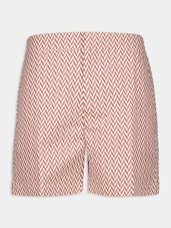 Frescobol Carioca Copacabana Herringbone Classic Swim Shorts - Red