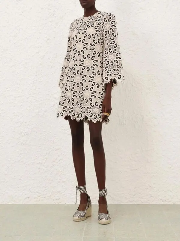 Zimmermann Ottie Lace Mini Dress - Cream