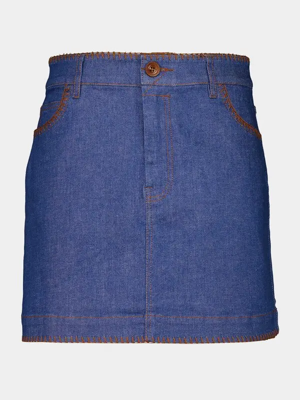 Zimmermann Railway Ascension Mini Denim Skirt - Blue