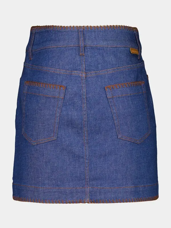 Zimmermann Railway Ascension Mini Denim Skirt - Blue