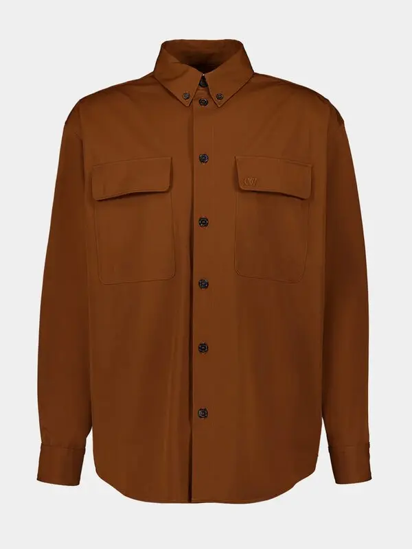 Off-White Tobacco Embroidered Shirt