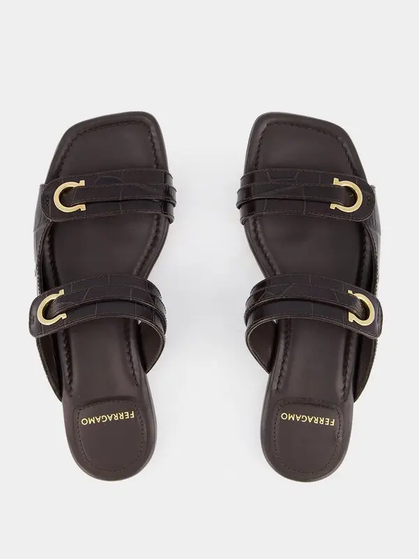 FERRAGAMO Gancini Ornament Slides