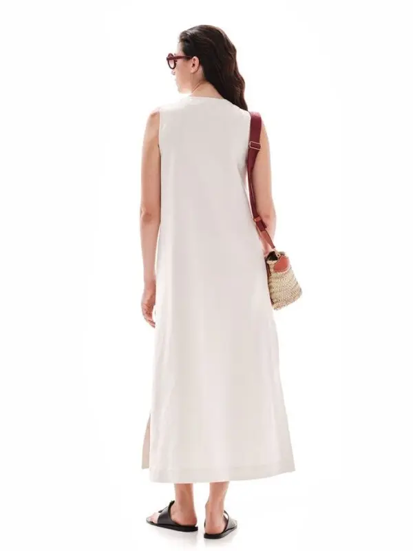 Zeus+dione Peony Loose Silk Midi Dress - White