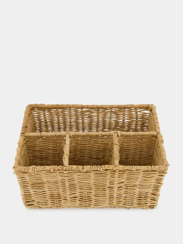 Madam Stoltz Handmade Rattan Organizer - Brown