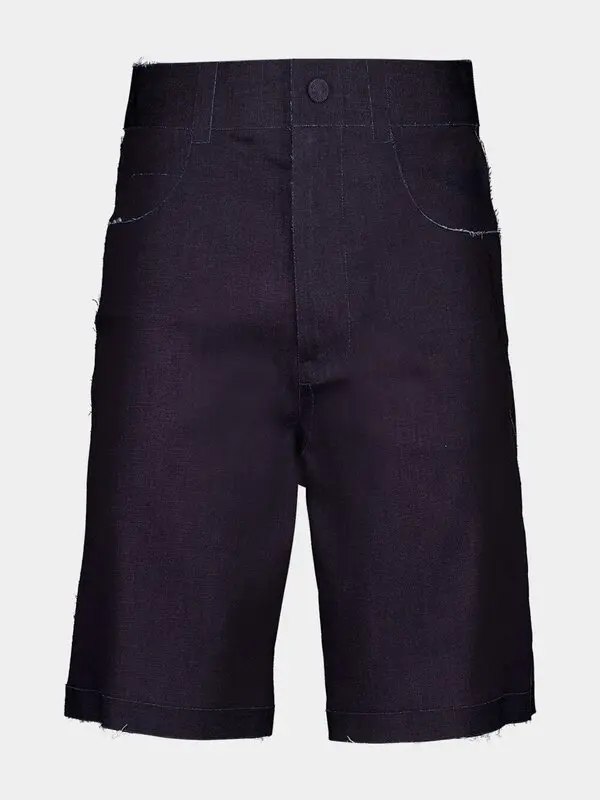 Marni Stretch Denim Trompe L'oeil Bermuda Shorts - Blue