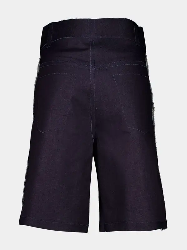 Marni Stretch Denim Trompe L'oeil Bermuda Shorts - Blue