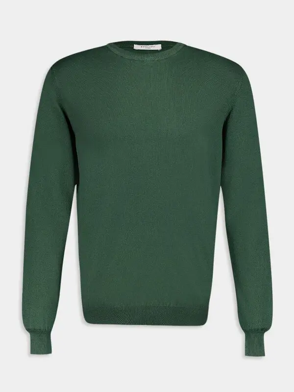 Boglioli Fine Knit Cotton Jumper - Green