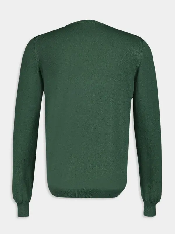 Boglioli Fine Knit Cotton Jumper - Green