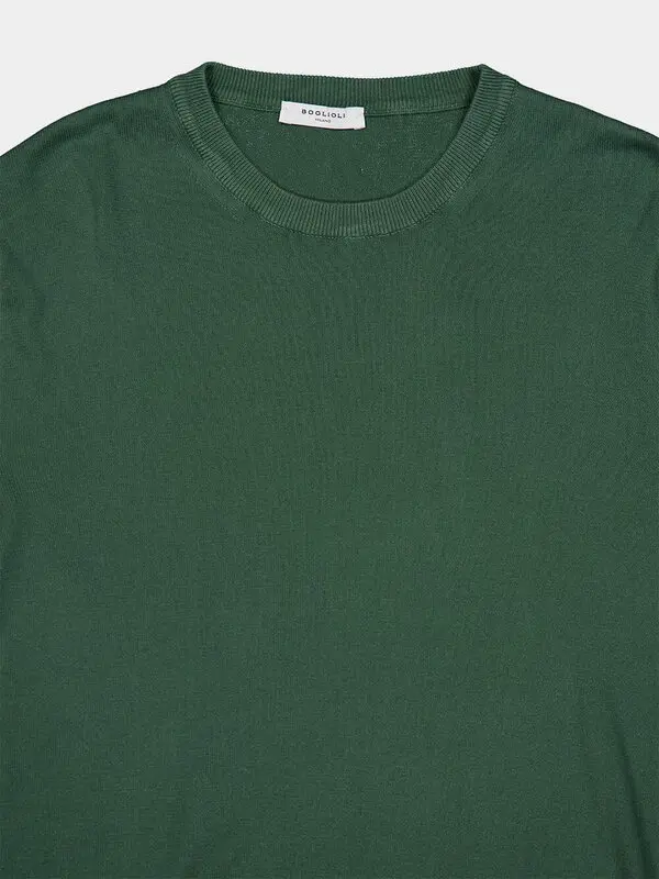 Boglioli Fine Knit Cotton Jumper - Green