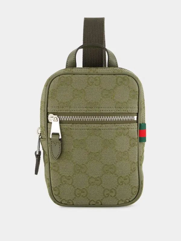 Gucci Gg Canvas Mini Sling Bag - Green