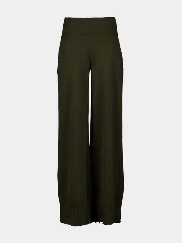 Stella McCartney Casual Fit Wool Blend Trousers - Green