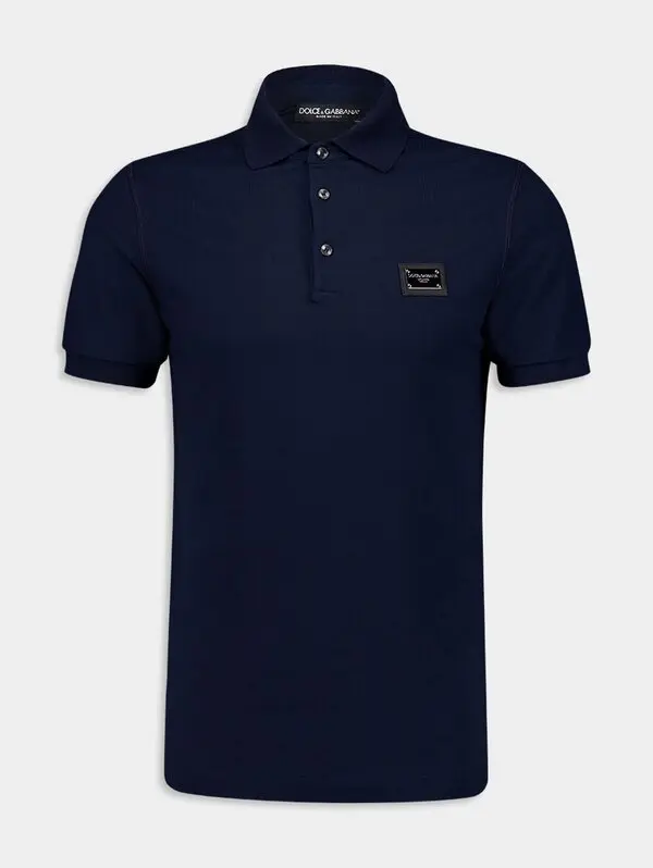 Dolce & Gabbana Cotton Piqué Polo Shirt - Blue