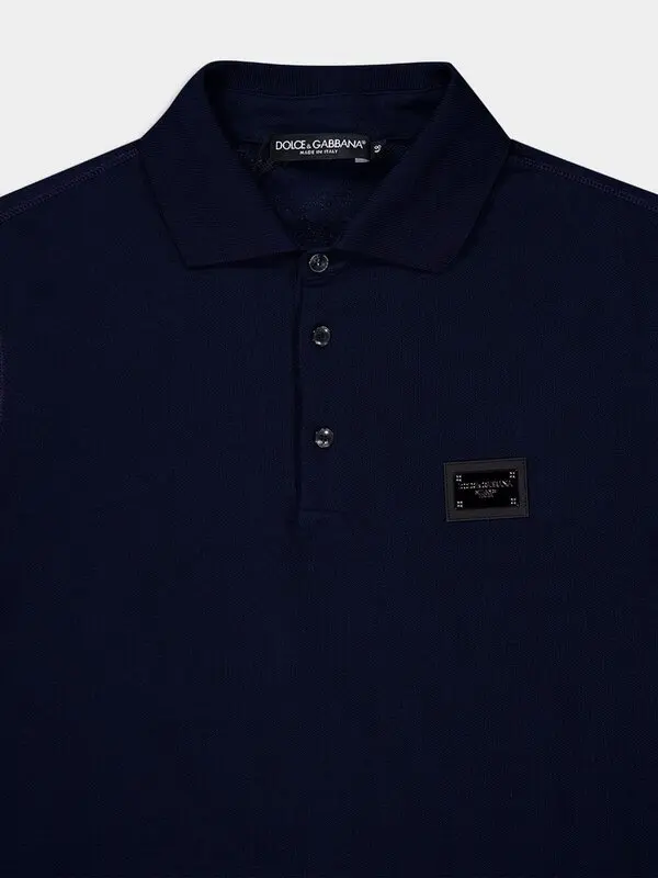 Dolce & Gabbana Cotton Piqué Polo Shirt - Blue