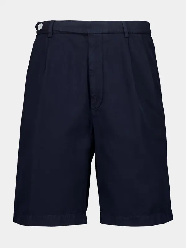 Brunello Cucinelli Tailored Cotton Bermuda Shorts - Blue