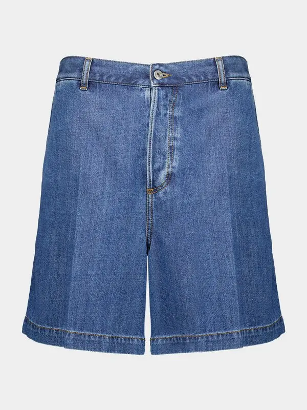 Valentino Garavani Denim Bermuda Shorts - Blue
