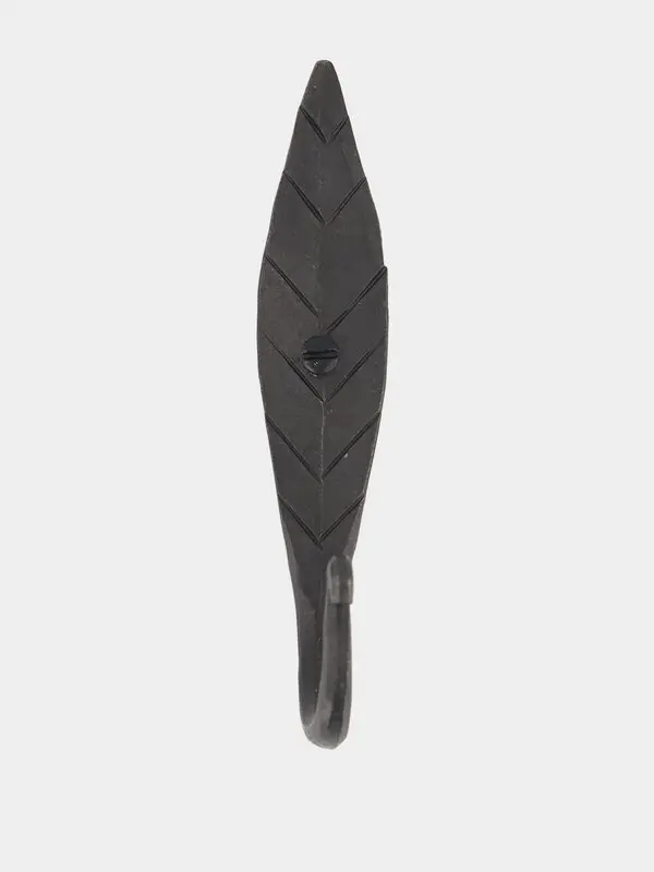 Madam Stoltz Hand-forged Leaf Iron Hook - Black