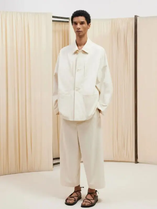 LEMAIRE Boxy Single Breasted Workwear Jacket - White