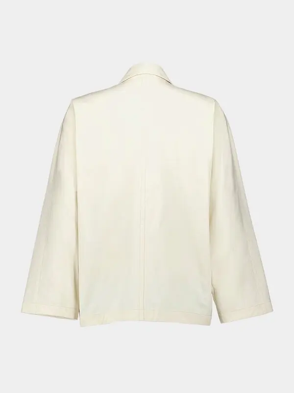 LEMAIRE Boxy Single Breasted Workwear Jacket - White