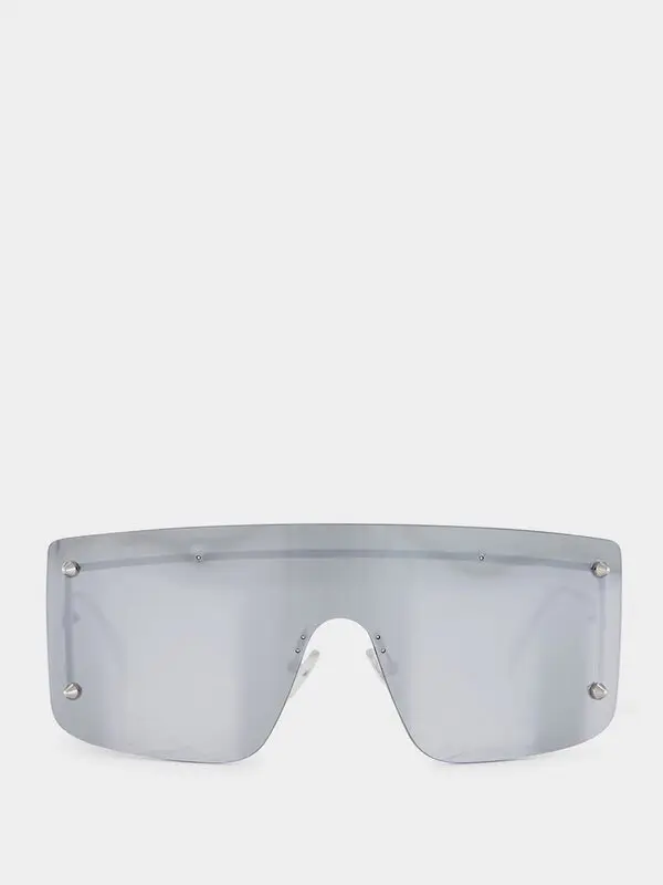 Alexander McQueen Mask Sunglasses With Spike Studs - Grey