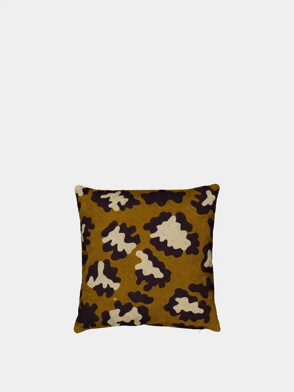 LINDELL &AMP; CO Caramel Leo Embroidered Cushion - Brown